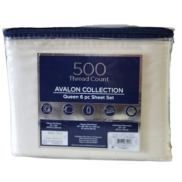 Avallon Collection | Bedding | Queen Size Avalon Collection Ivory Sheet ...